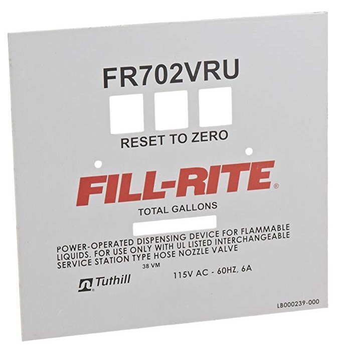 Fill Rite Faceplate Kit for Model FR702VRU Cabinet Pump - National ...
