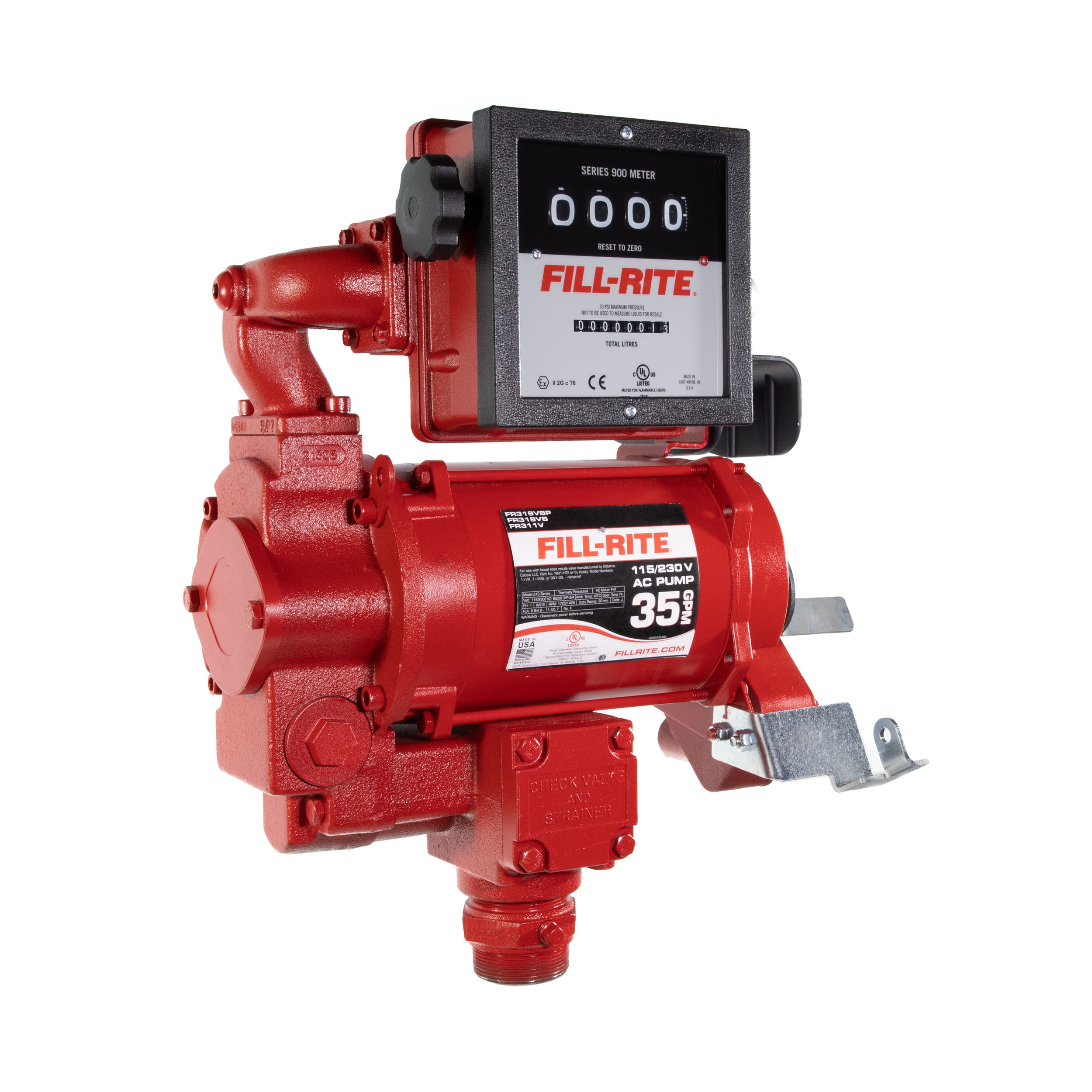 Fill Rite FR311VLN 115/230V AC 35 GPM Fuel Transfer Pump with Meter ...