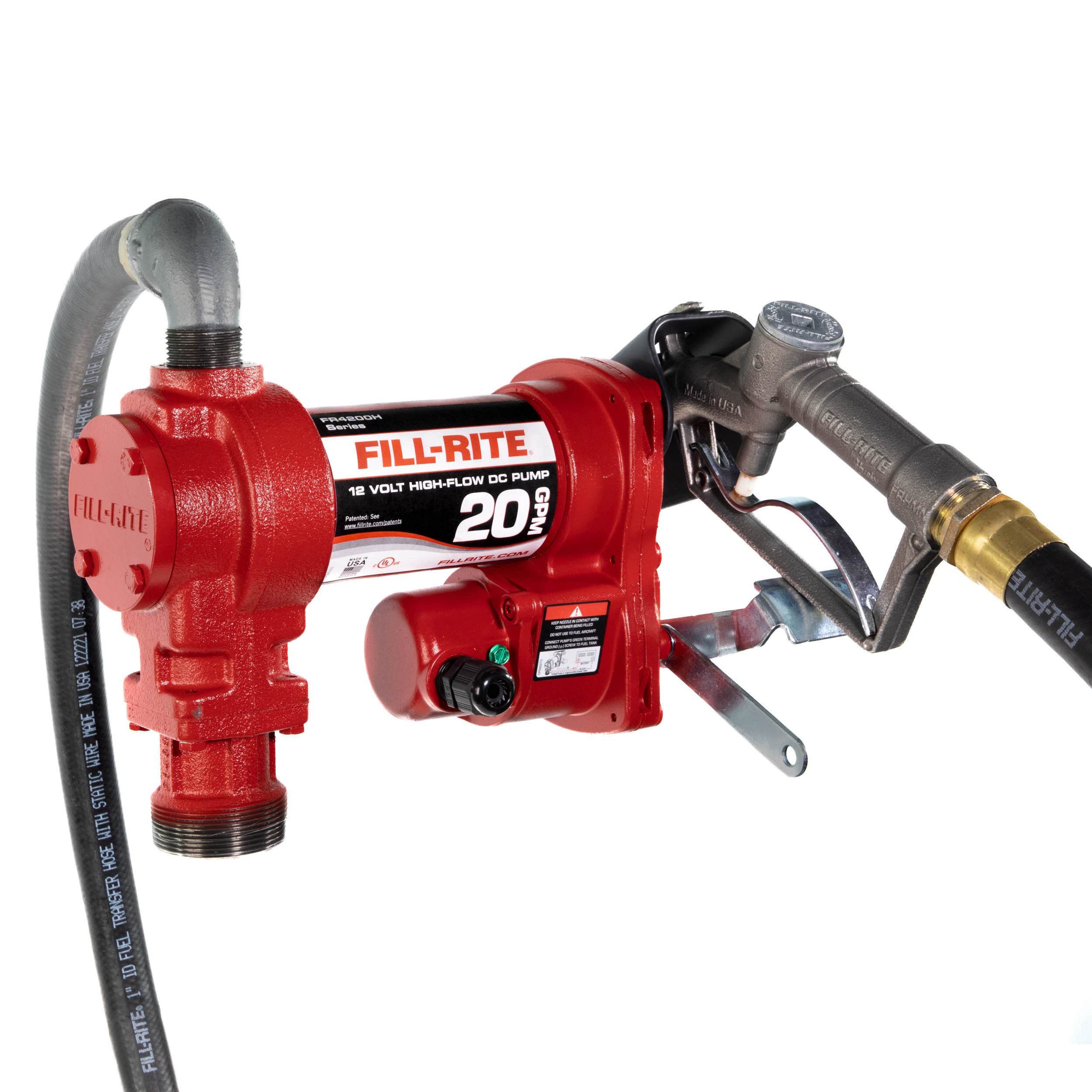 Fill Rite FR4210H 12V DC 20 GPM Fuel Transfer Pump with Nozzle ...