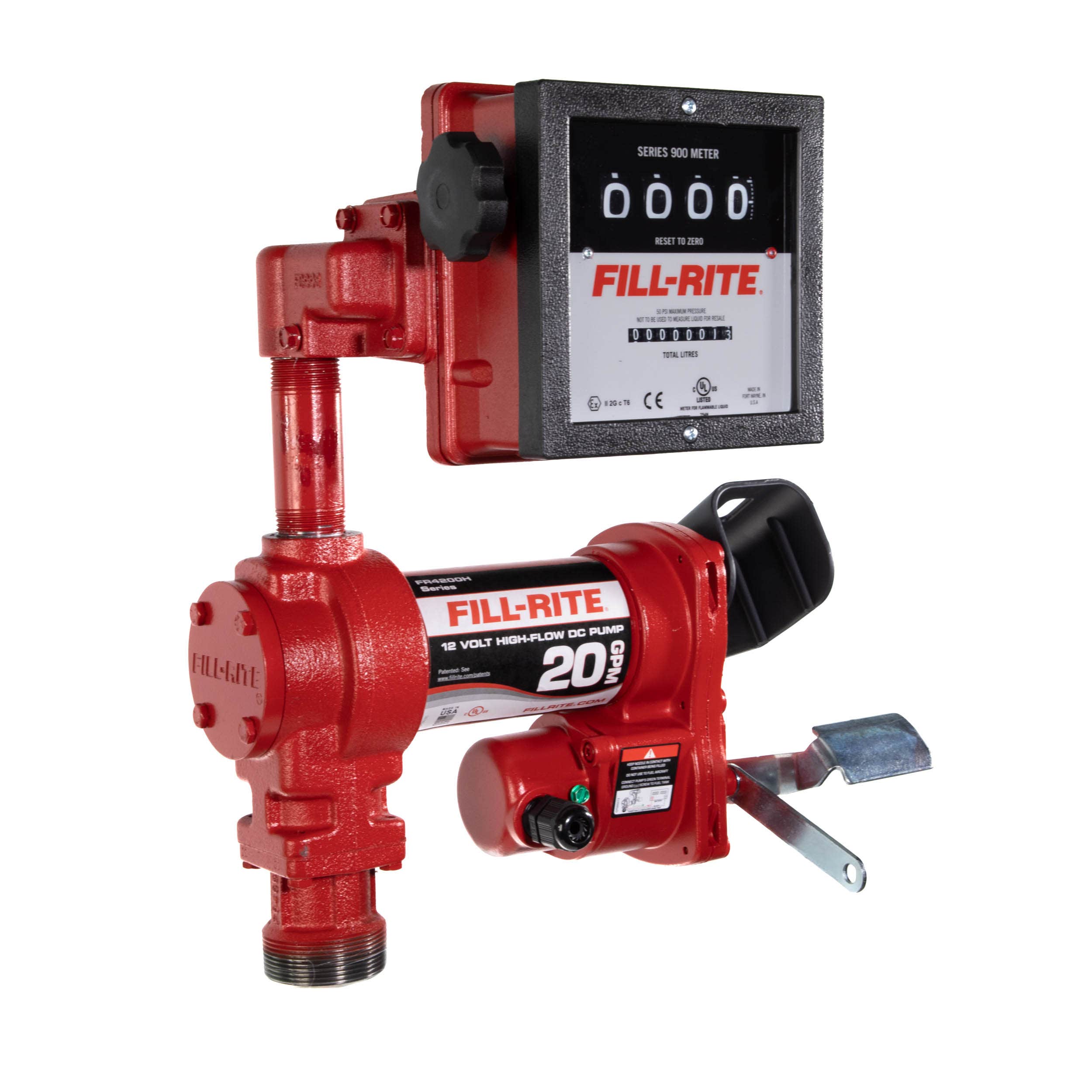Fill Rite FR4211HLN 12V DC 20 GPM Fuel Transfer Pump with Meter ...