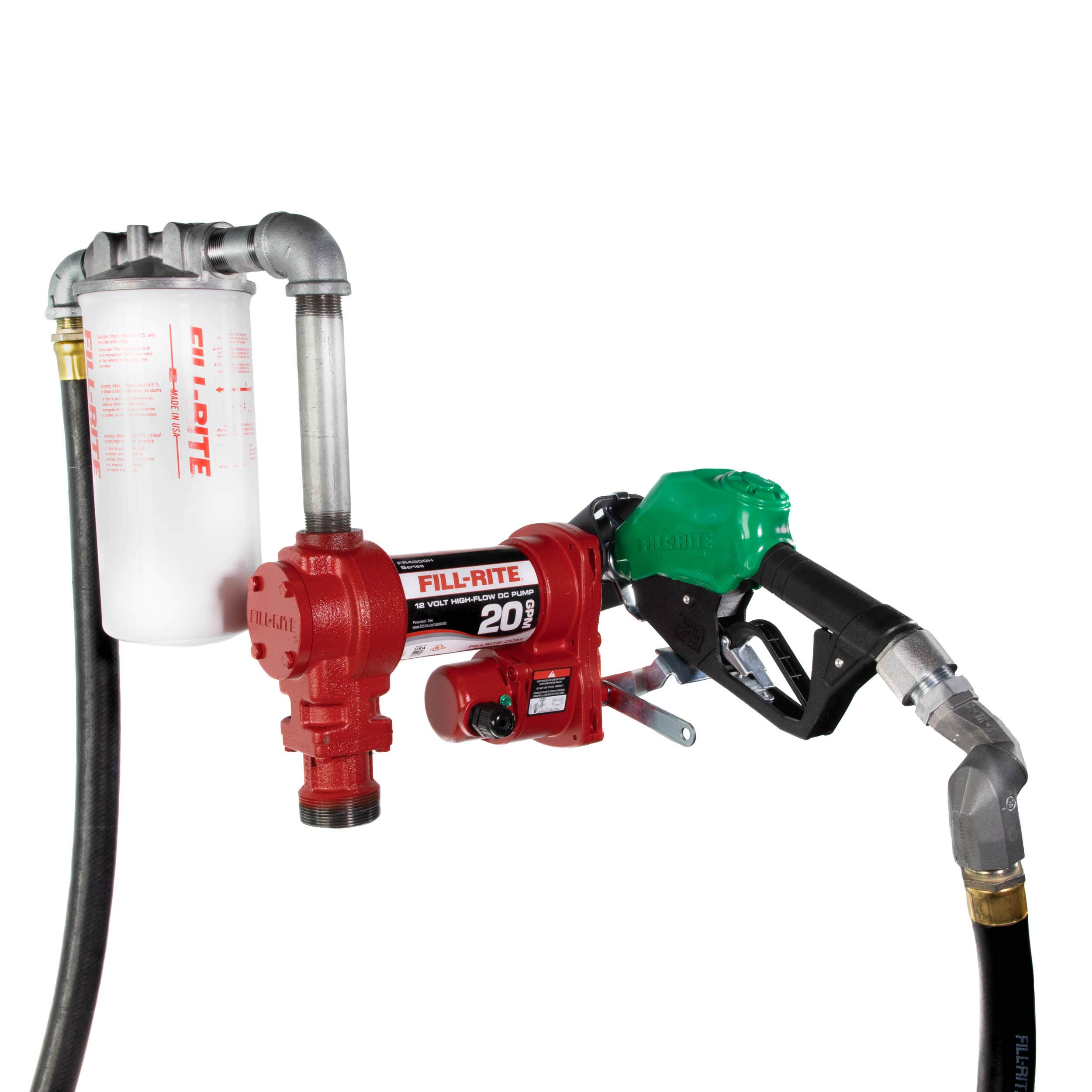 Fill Rite FR4220HDSFQ 12V DC 20 GPM Fuel Transfer Pump with Nozzle ...