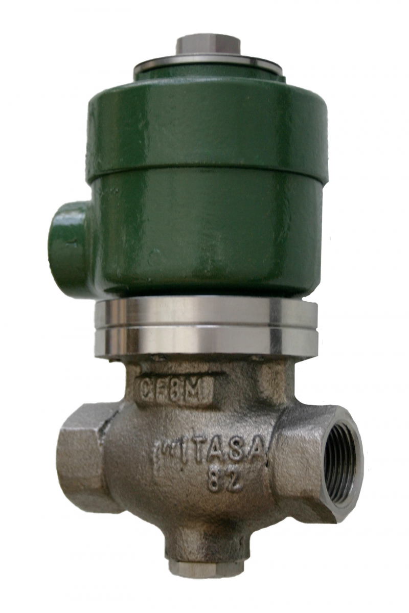 Morrison Bros 1.5” Solenoid Valve, SS (PTFE), w/120/60 Volt AC Coil ...