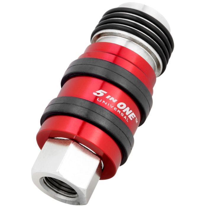 Milton 5 In ONE® Universal Coupler w/Safety Exhaust Quick-Connect, 1/4 ...