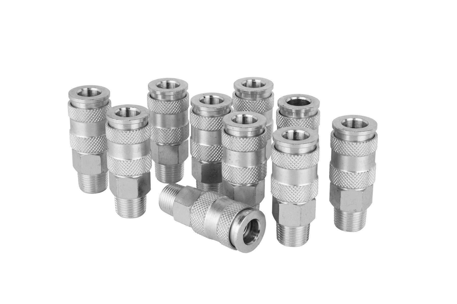 Milton 3/8" MNPT High Flow (V-Style) Quick-Connect Steel Coupler (Box ...